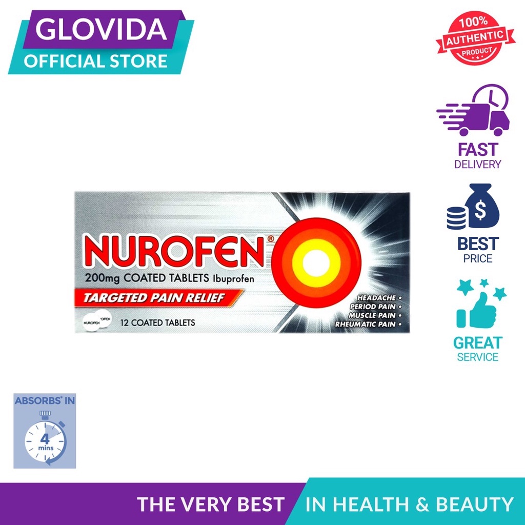Nurofen Coated Tablets 12's | Exp: Jul-2028 | Glovida | Shopee Singapore