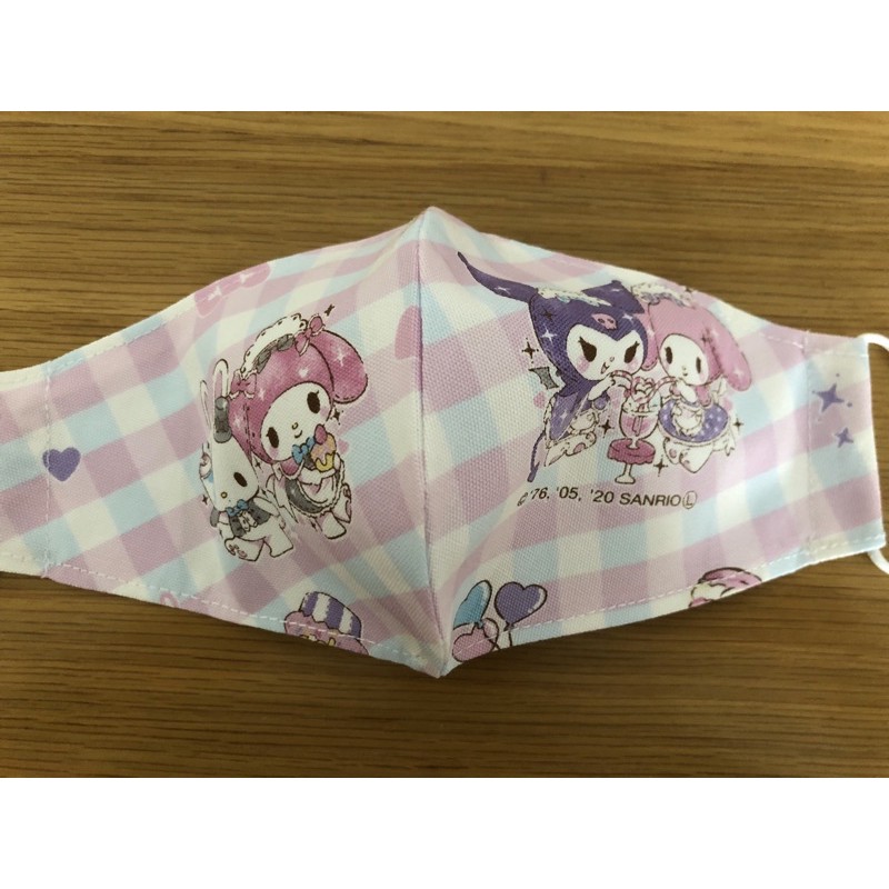 My Melody And Kuromi Handmade Fabric Cotton Reusable Mask | Shopee ...
