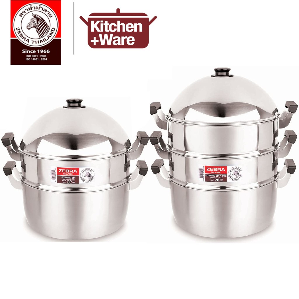 Zebra / Stainless Steel Steaming Set / 2-Layer 32cm / 3-Layer 28cm ...
