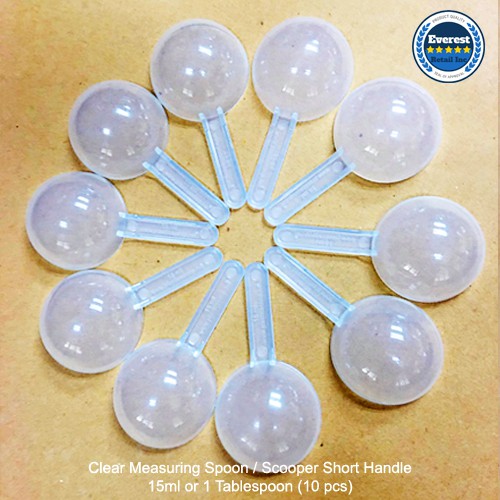 Clear Measuring Spoon / Scooper Short or Long Handle (10 pcs) (Choose ...
