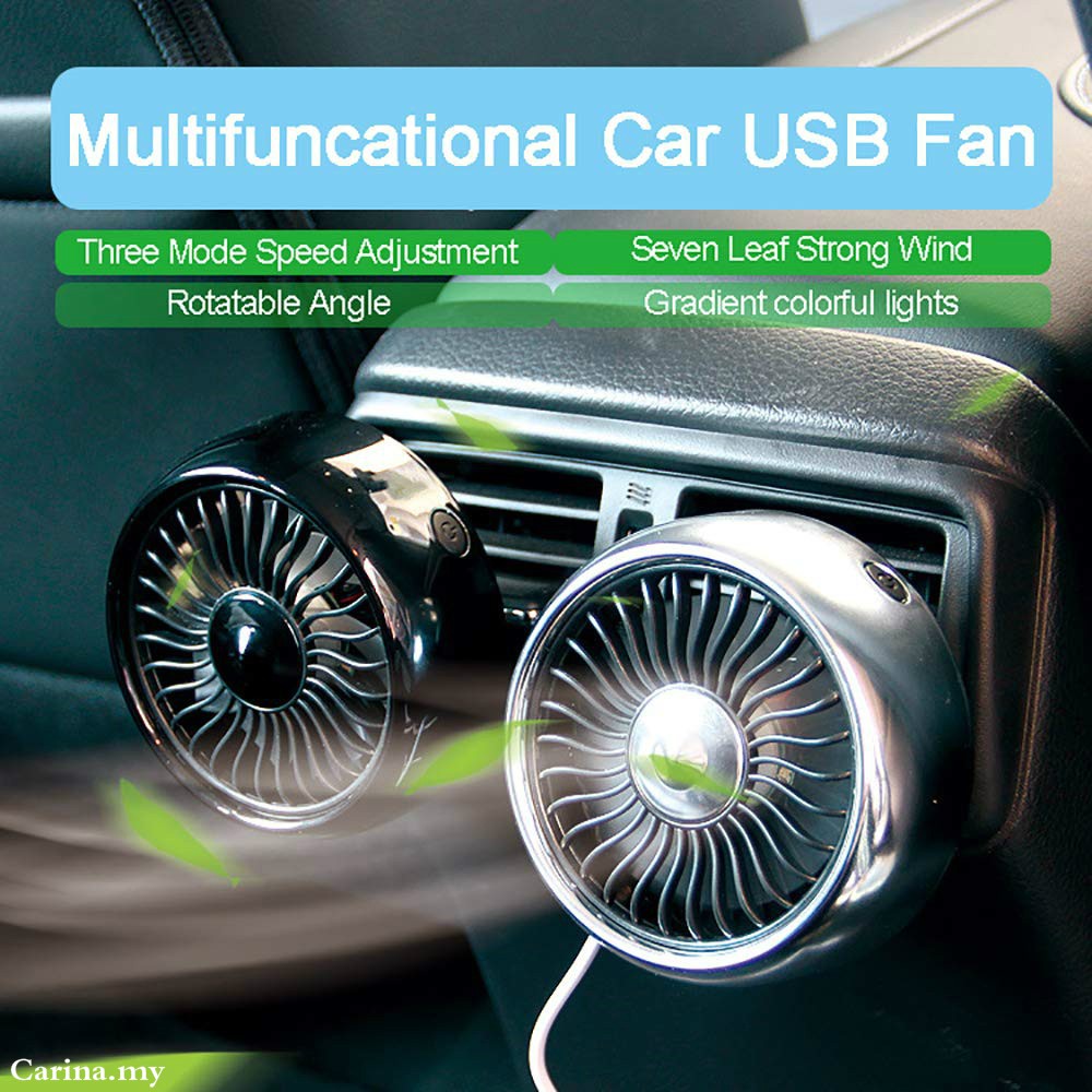 Car Fan Air Conditioning Auto Cooler 3 Speed Strong Wind Colorful ...