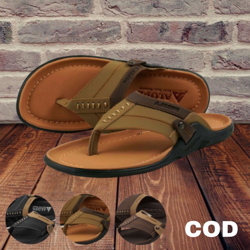 Genuine Leather Sandals Men Casual Sandals Slides Casual Adult Men ...