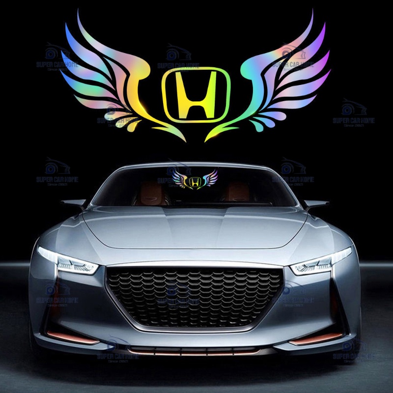 Honda Laser Reflective Sticker Car Logo Vinyl Stickers Waterproof Auto ...