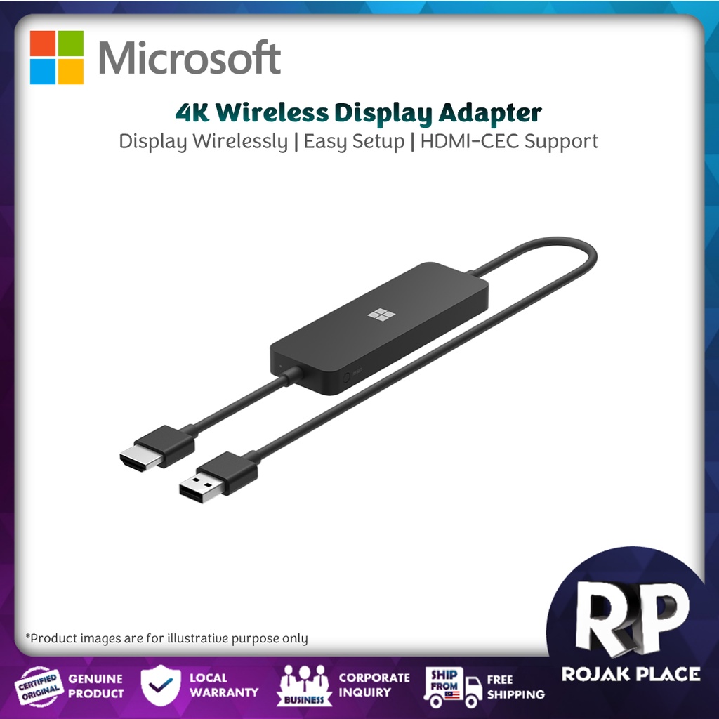 Microsoft 4K Wireless Display Adapter Full HD MiraCast MirrorLink Mirroring Screen Cast Wi-Fi ...