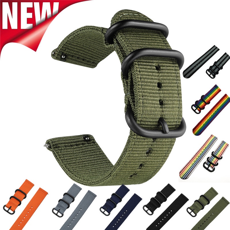 Nato Strap 18mm 20mm 22mm 24mm Replacement Canvas Nylon Watch Band ...