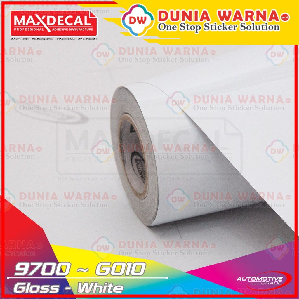 PUTIH [Per Meter] MAXDECAL 9700 010 White White Gloss Matte Doff ...