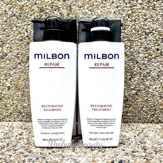 ★Bundle Deal★ 2 bottles 🎊 Milbon Global Japan Repair Restorative Shampoo & Treatment 500ml ...