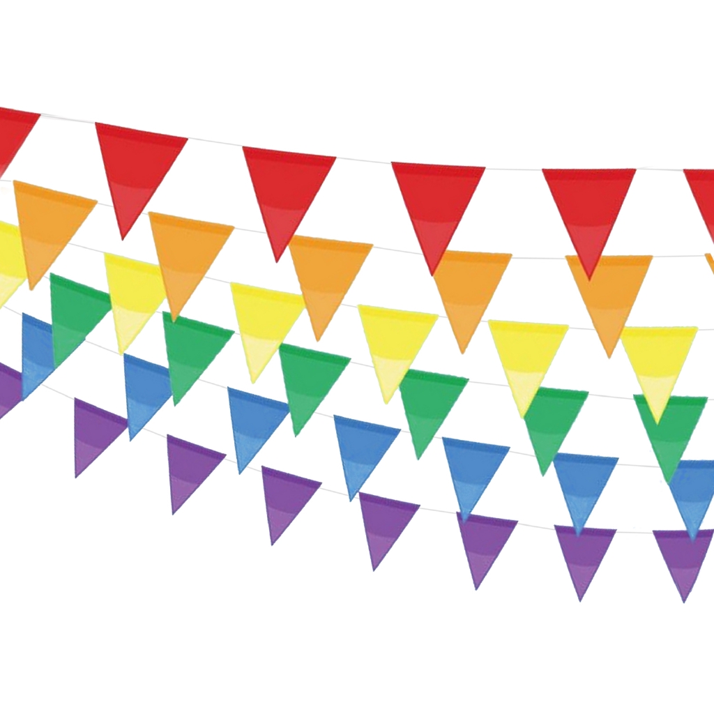 80m Multicolor Triangle String Flag Banner Bunting for Decorations C282 ...