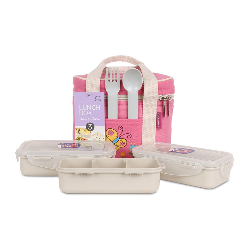Lock& Lunch Box Set LOCK&LOCK HPL752S3B | Shopee Singapore