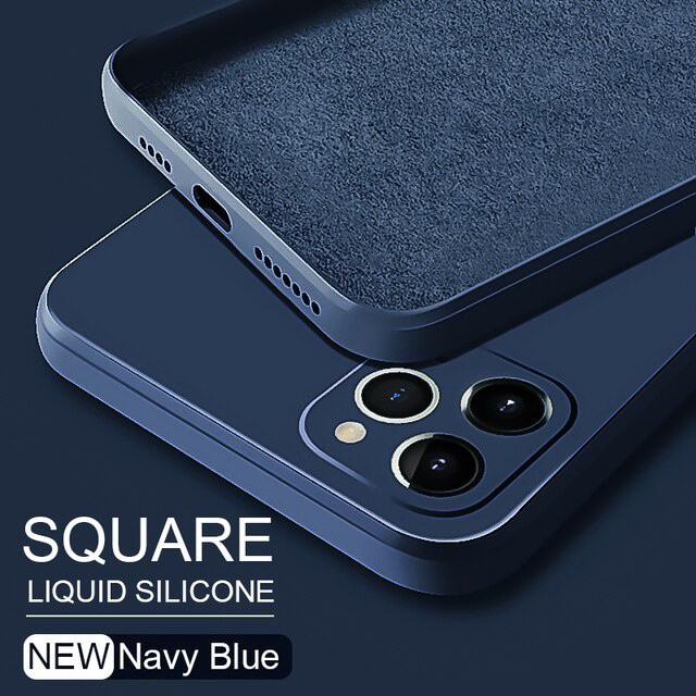 Luxury Square Liquid Silicone Case For Samsung Galaxy S21FE S21 S20 Plus S20FE S21 Ultra ...