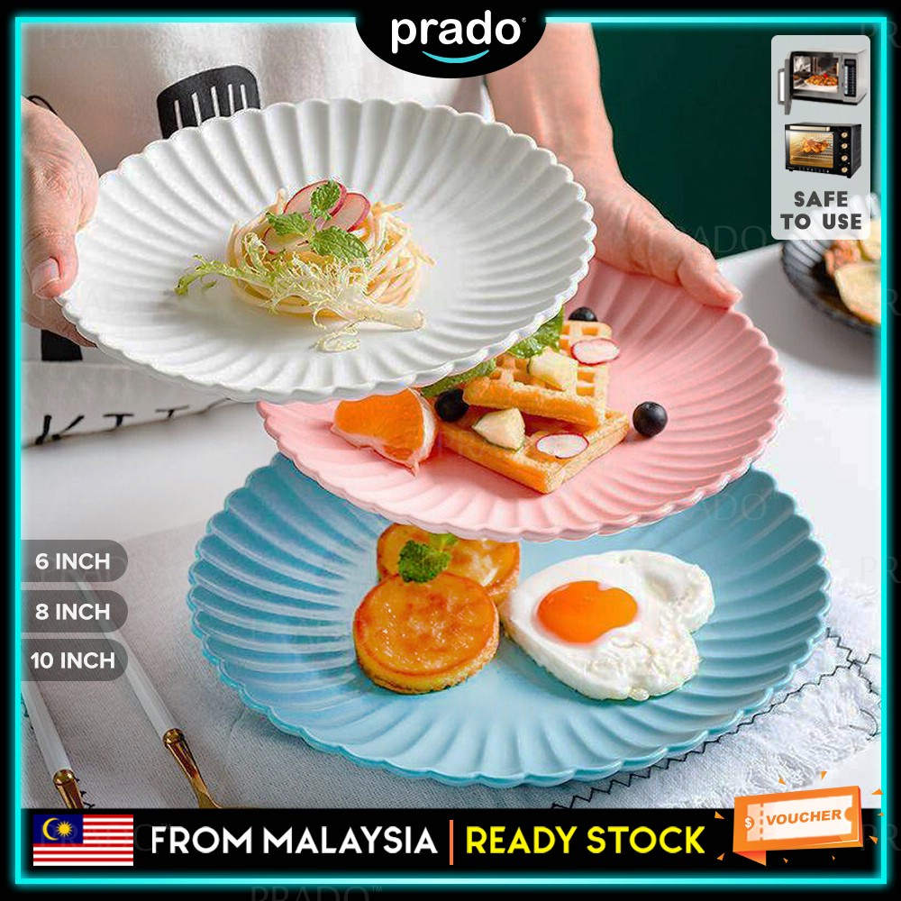 PRADO Nordic Ceramic Plate Western Stick Plate Food Salad Breakfast ...