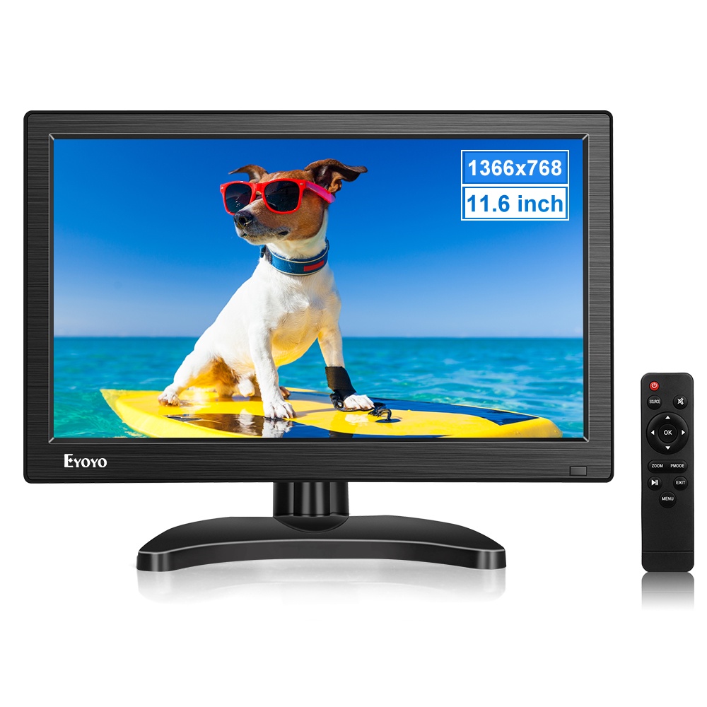 Eyoyo Portable Small HDMI Monitor 12 inch LCD Monitor 1366x768 w/HDMI ...