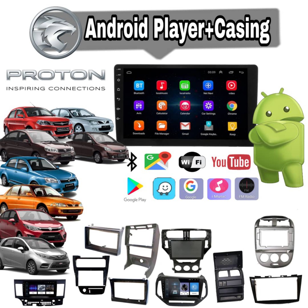 2+16G Android Player Proton 9” 10” OEM Casing Plug and Play Socket saga ...