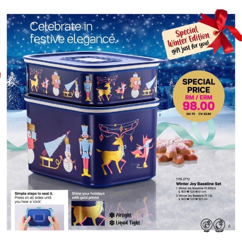 Tupperware Winter Joy Baseline Set (2pcs) | Shopee Singapore