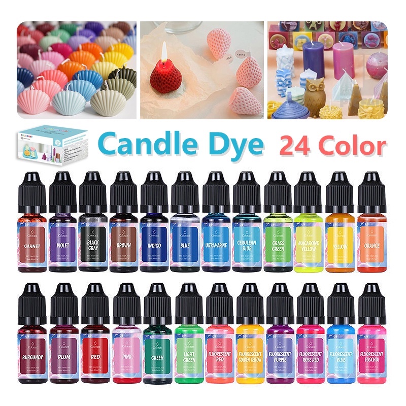 24 color Candle Dye, Liquid Candle Making Dye for Soy Wax, Gel Wax ...
