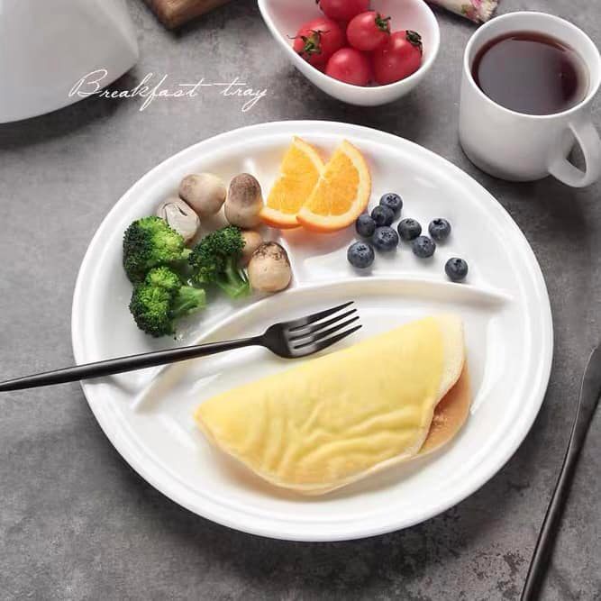 Pinggan Suku Suku Separuh Piring Diet Makan Sihat Compartment Food Tray ...