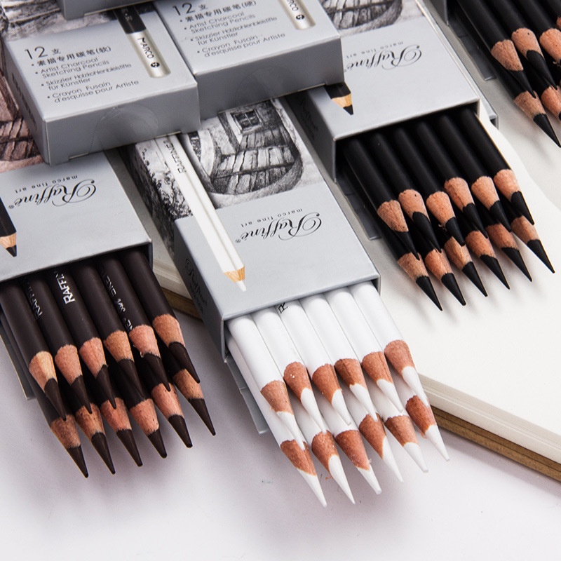 Professional Drawing Pencil 2H-14B Sketch Pencil Charcoal Pencils White ...