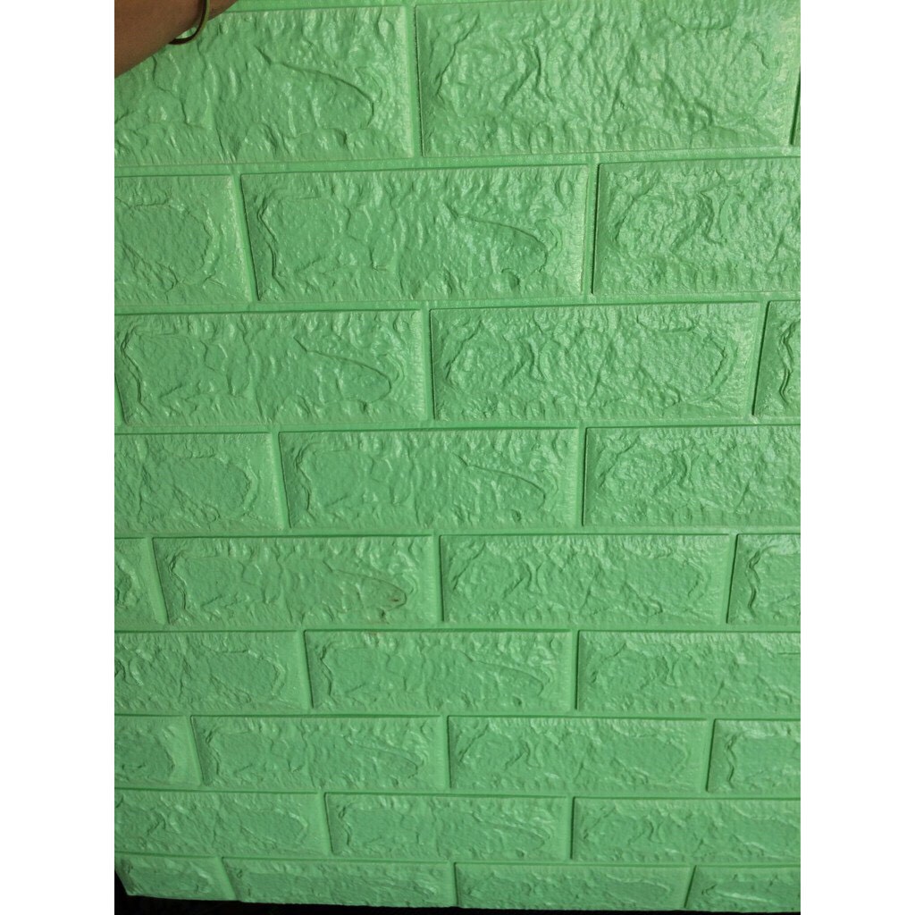 COMBO 10 SHEETS - 3D Faux Brick Foam Wall Decal (Green) | Shopee Singapore