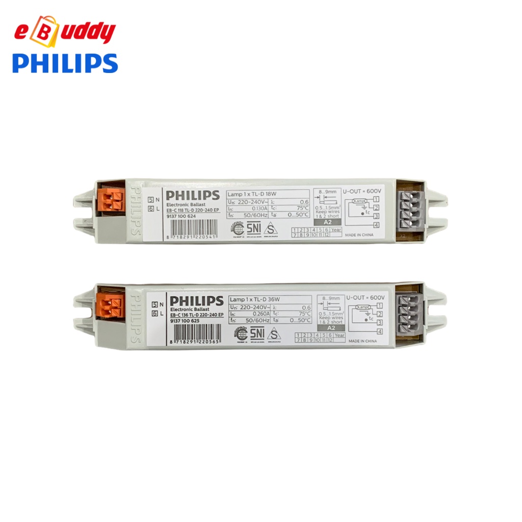 PHILIPS Electronic Ballast for TLD Fluorescent Lamps ( EB-C 118 / EB-C ...