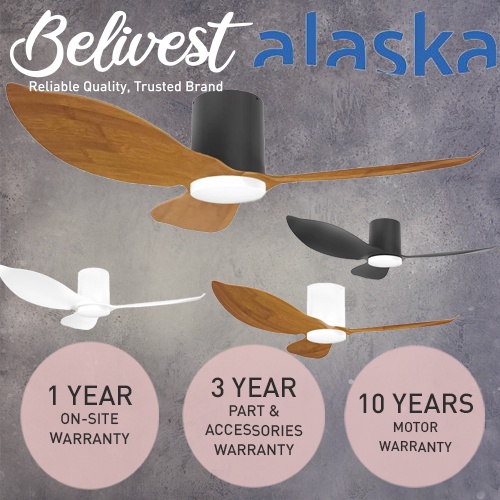 (CLIMATE VOUCHER) Alaska HYSON Hugger Ceiling Fan - 46 & 52 Inch - With ...