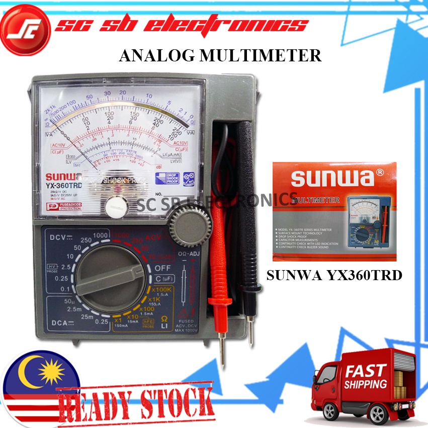 SUNWA MULTIMETER YX360TRD MULTITESTER METER YX-360TRD ANALOG MULTIMETER ...