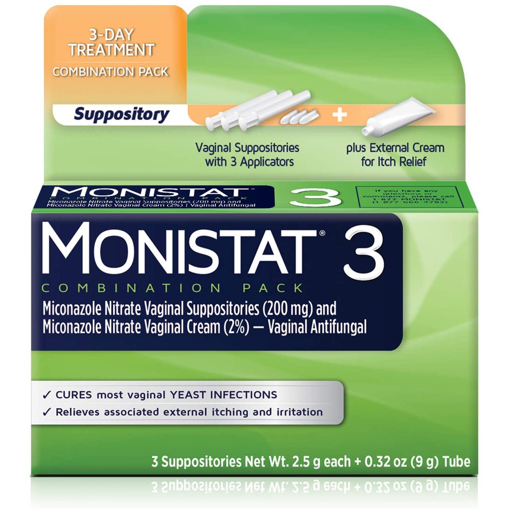 Monistat 3 Day Yeast Infection Treatment for Women, 3 Miconazole ...