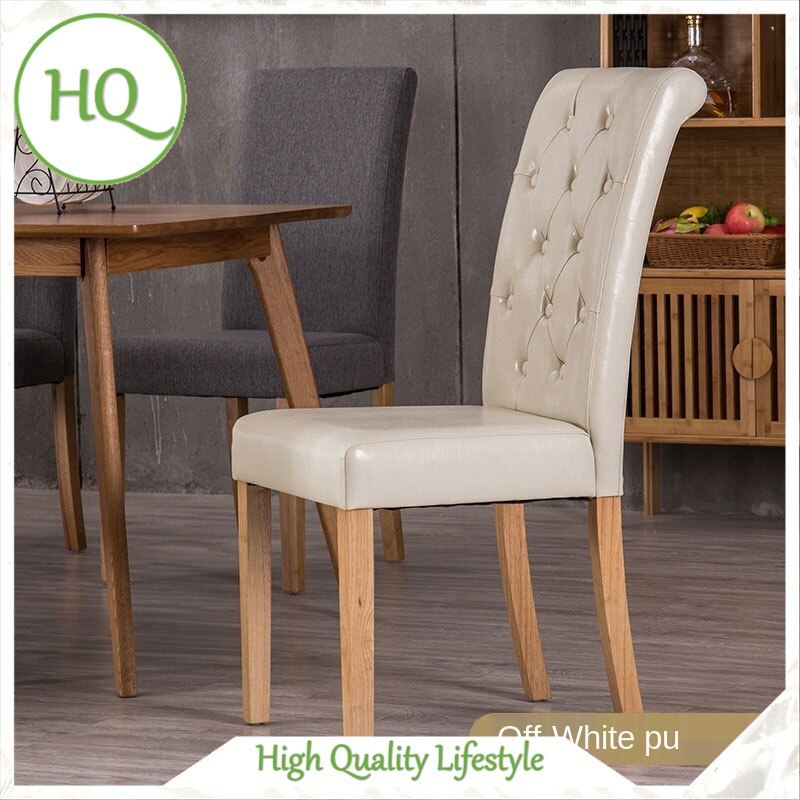 HQLifestyle Nordic Dining Chair Home Desk Solid Wood Backrest European ...