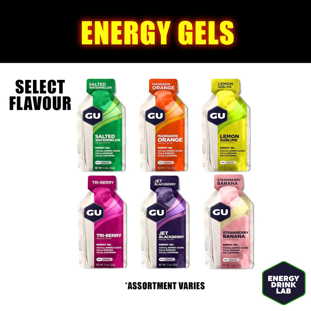 GU Energy Gel 6 Pack (Select Flavour) for Endurance Marathon Running ...