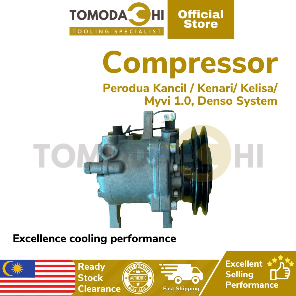 TOMODACHI Car Compressor Aircond Perodua Kancil Kenari Kelisa Myvi 1.0 ND Denso Heavy Duty ...