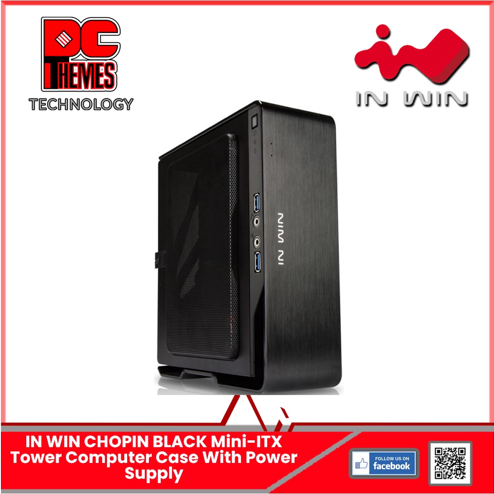 IN WIN CHOPIN BLACK Mini-ITX Tower Computer Case With Power Supply ...