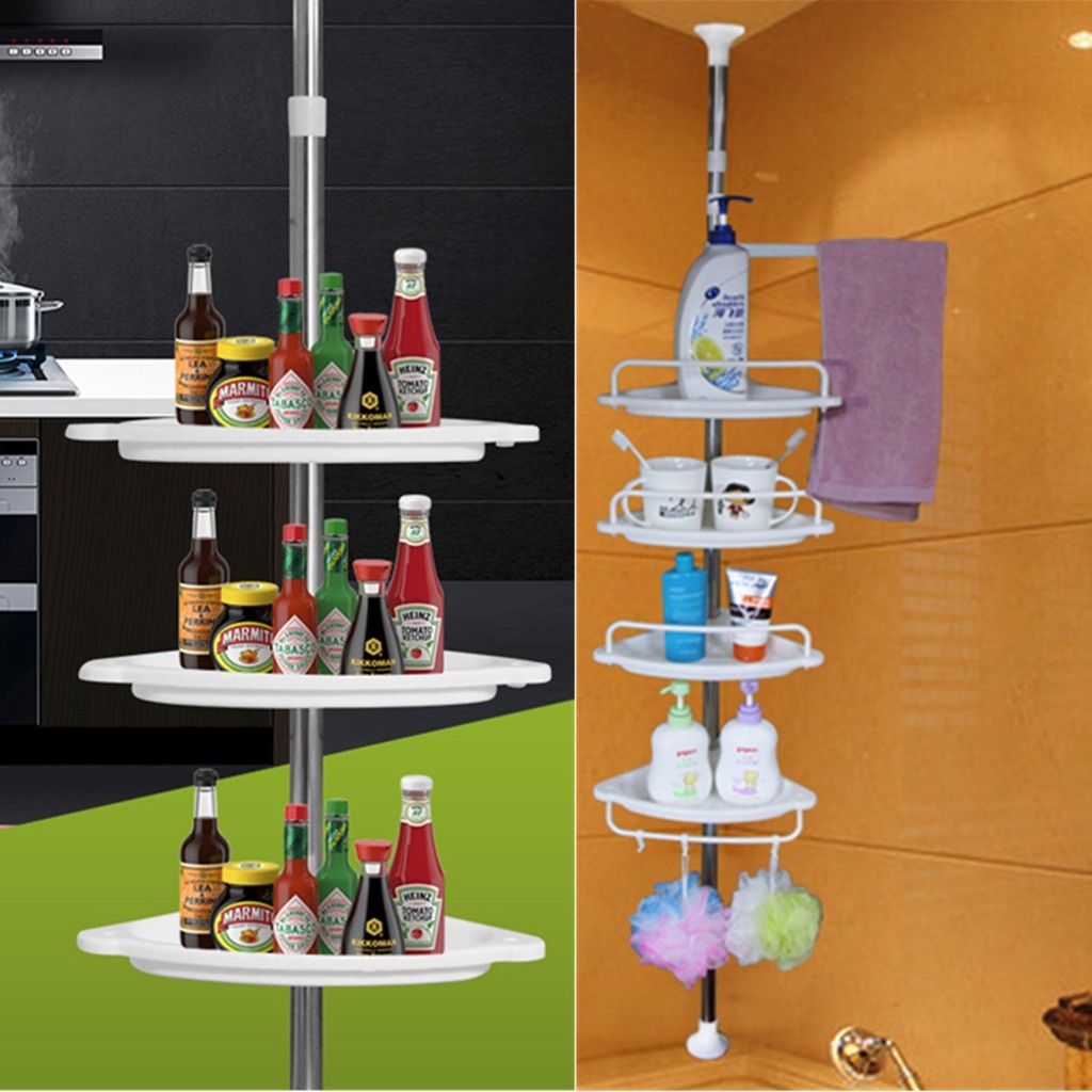 Adjustable 4 Tier Serbaguna Bathroom Toilet Kitchen Shelf Storage ...