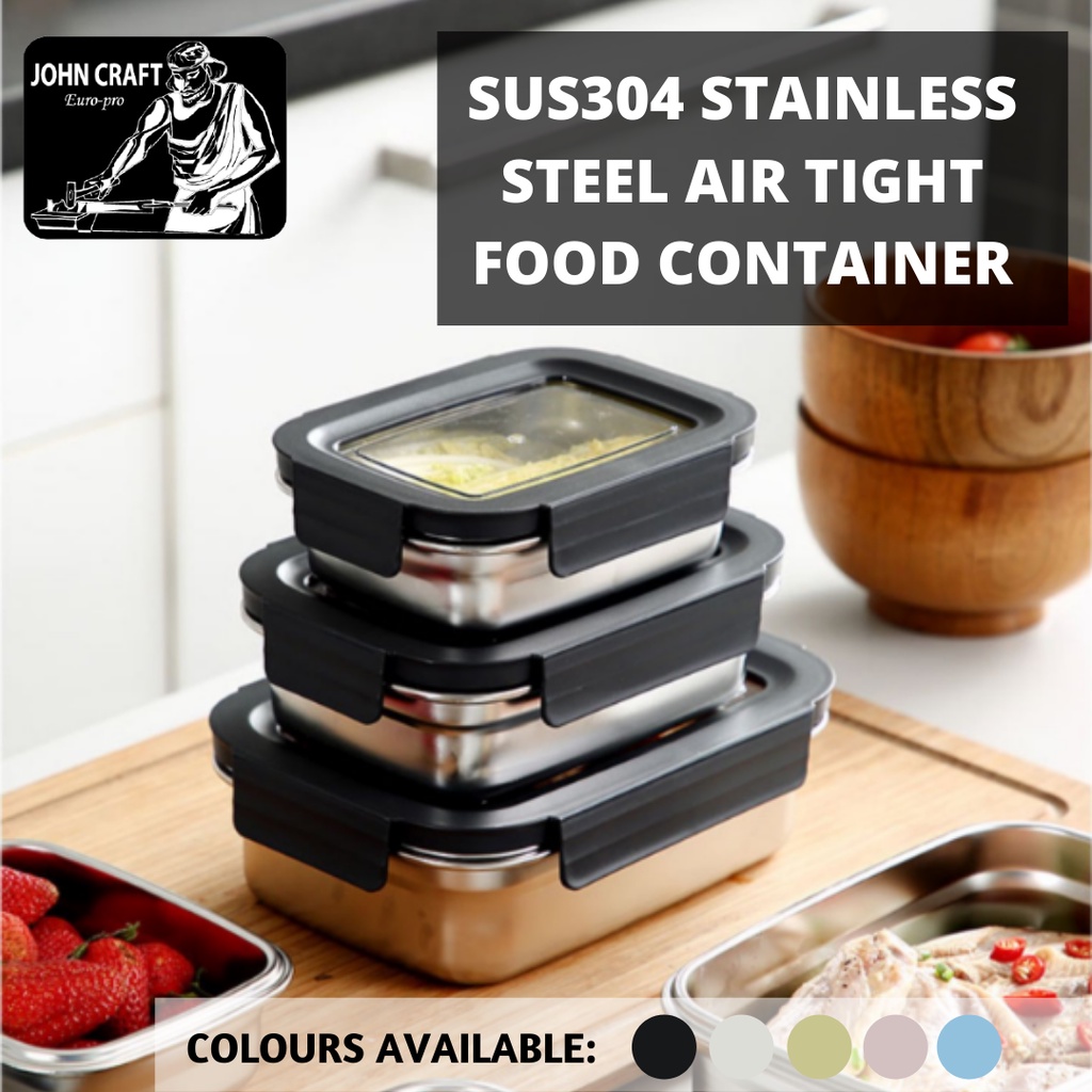 John Craft SUS 304 Stainless Steel Air Tight Food Container Lunch Box ...