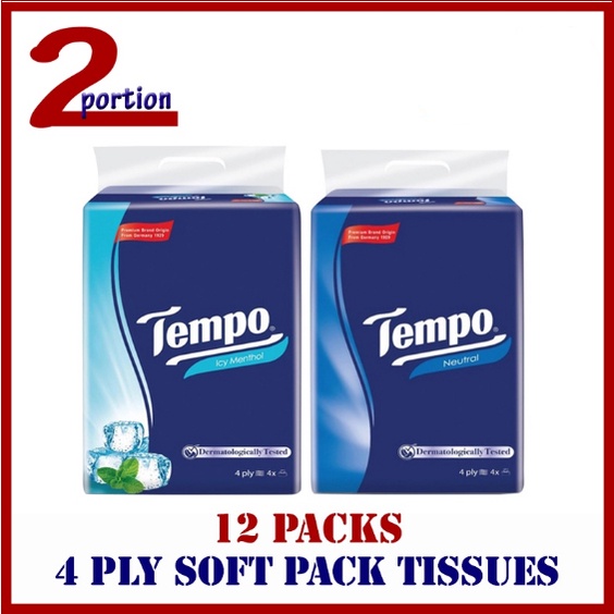 [BUNDLE OF 3/10] Tempo Neutral/Icy Menthol Soft Pack Tissue 90pc/pack ...