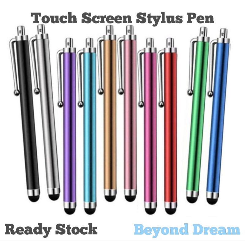 Universal Capacitive Screen Metal Stylus Touch Pen With Clip For Tablet ...