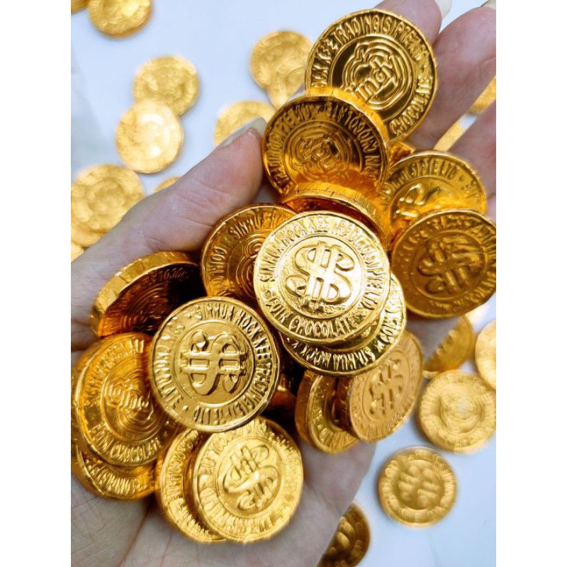 [25pieces] Gold Coin Chocolate / Golden Chocolate Coin / Deco for ...