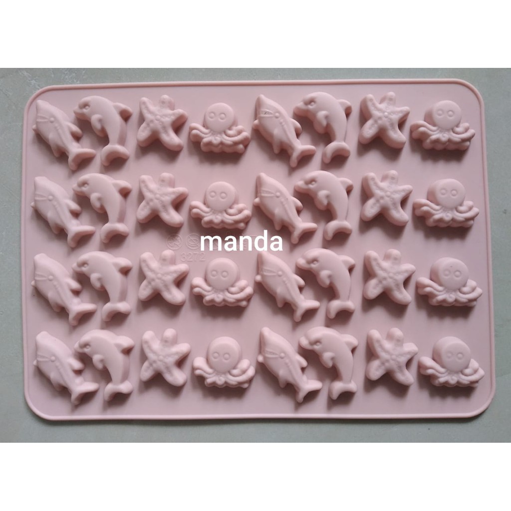 Silicone fluffy gummy chocolate candy jelly mold mini animals sea ...