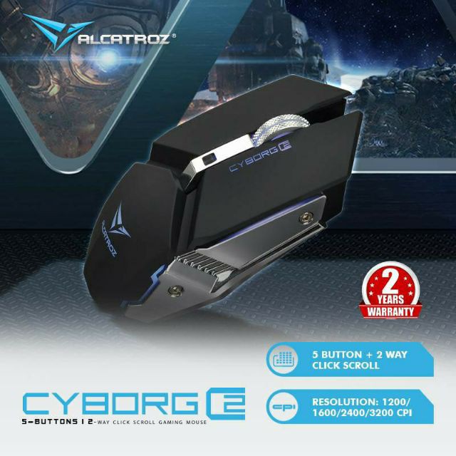 Alcatroz Cyborg C2 5 Butoon Gaming Mouse 7 Colours Light Effects (3200 ...