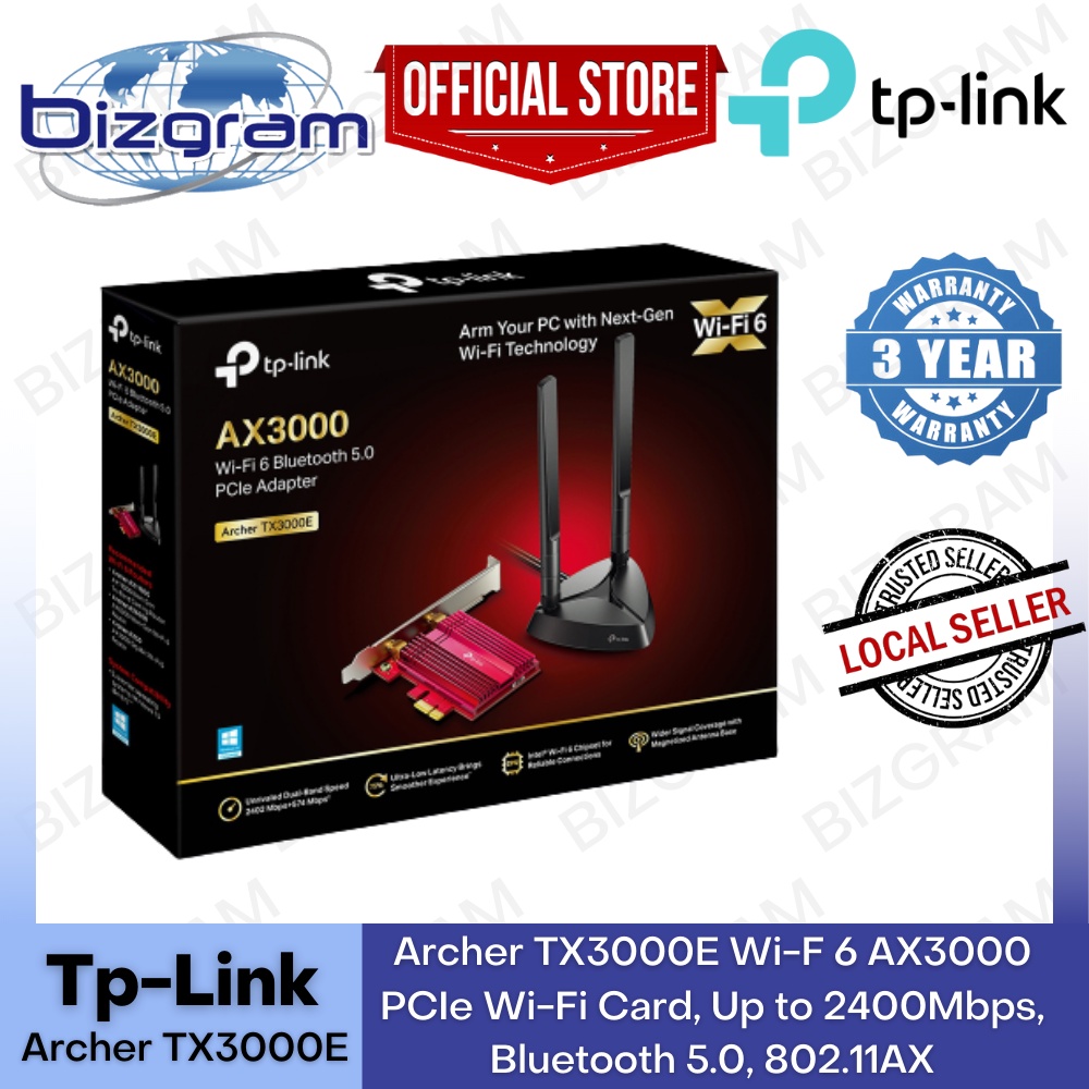 Tp-Link Archer TX3000E Wi-F 6 AX3000 PCIe Wi-Fi Card, Up to 2400Mbps ...