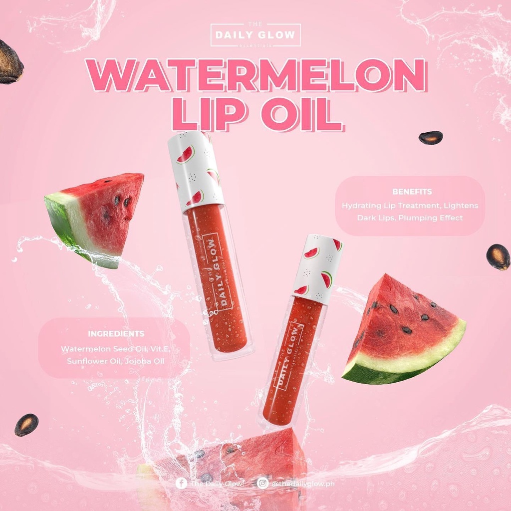 Watermelon Hydrating Lip Oil by The Daily Glow - TikTok Viral | Shopee ...