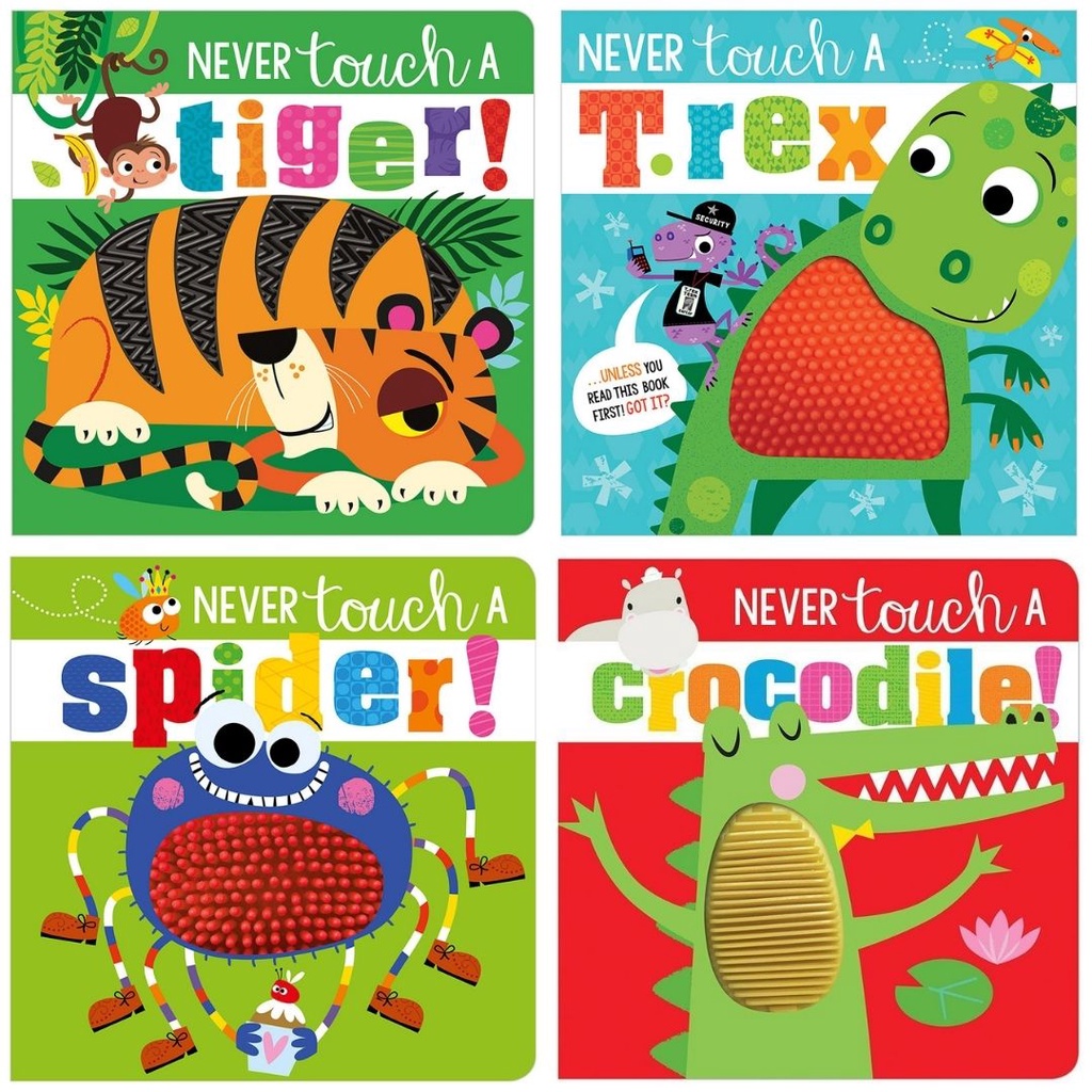 Never Touch A Spider/Tiger/Crocodile/T. rex Board Book (makebelieve ...