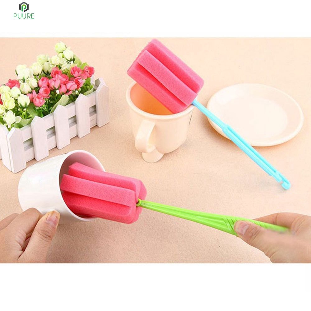 1 pcs Long Handle Sponge Brush Bottle Cup Glass Washing Cleaning ...