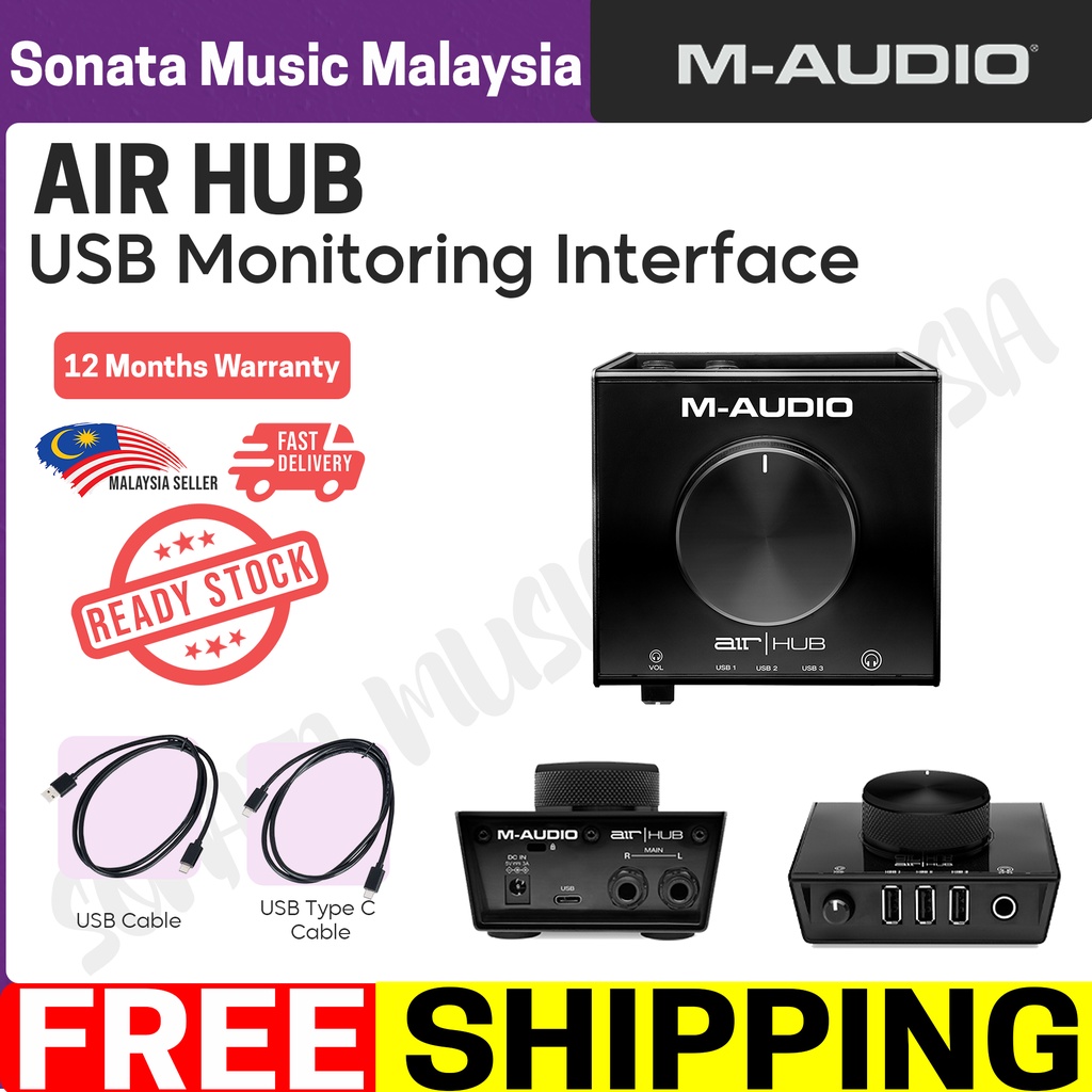 M-AUDIO AIR HUB USB AUDIO INTERFACE WITH BUILT IN HUB (PRO TOOLS ...