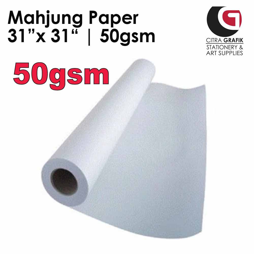 Mahjong Paper 50gsm white 31" x 31" 10S', 20S', 30s' & 50 sheets/roll ...