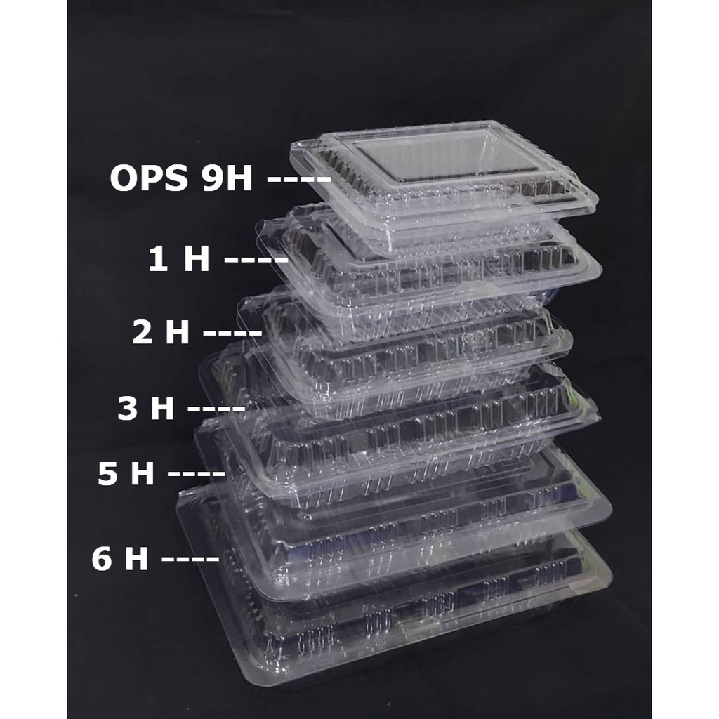 (100pcs) Op-9,1,2,3,5,6h, Disposable Plastic Clear Food Box Container ...