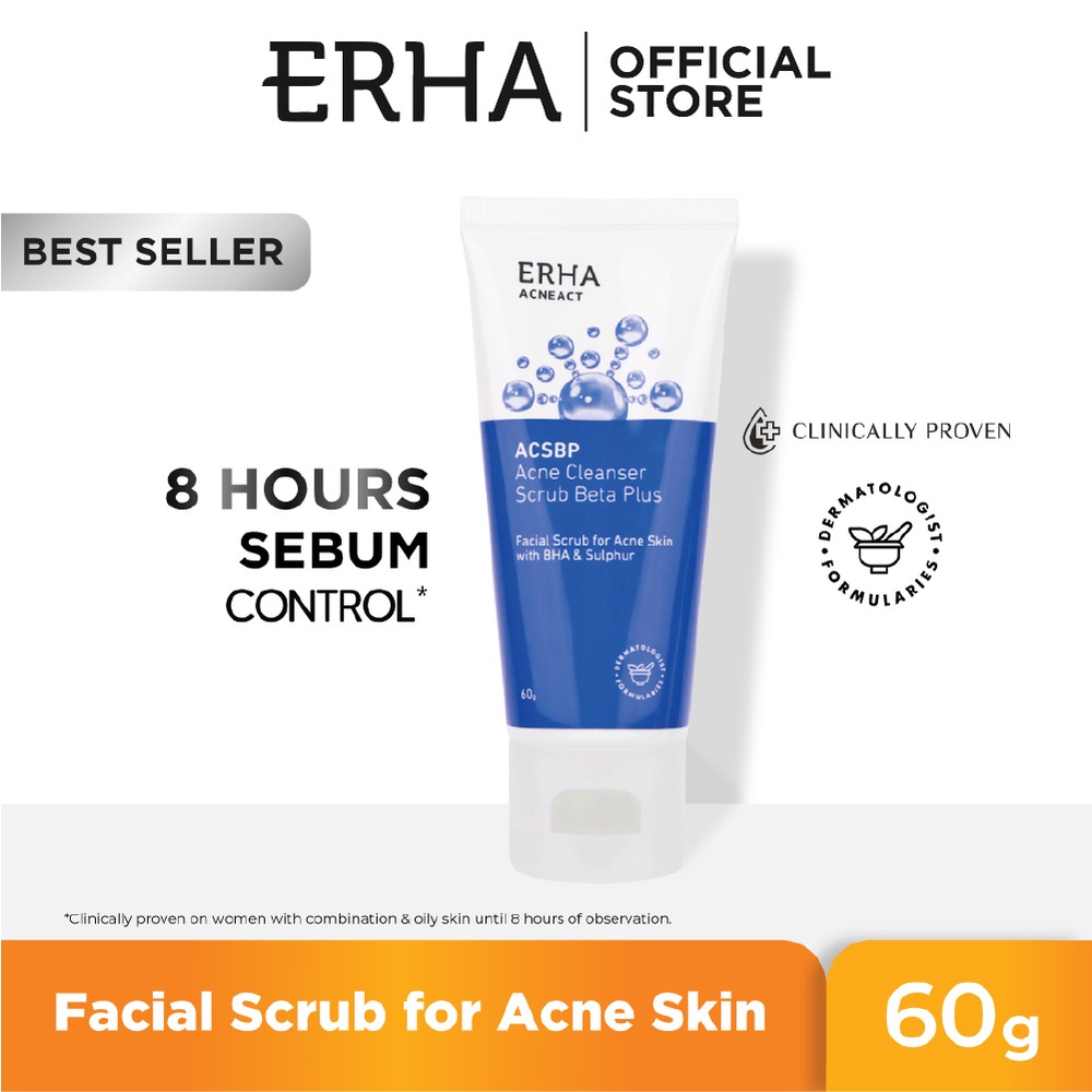 Erha Acneact Acne Cleanser Scrub Beta Plus 60g - Facial Scrub for Acne ...