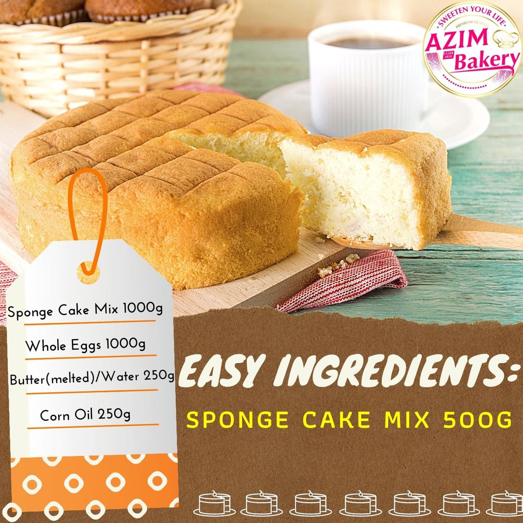 Sponge Cake Mix 500G | 1Kg | Kek Span Campuran | Tepung Segera Kek Span ...