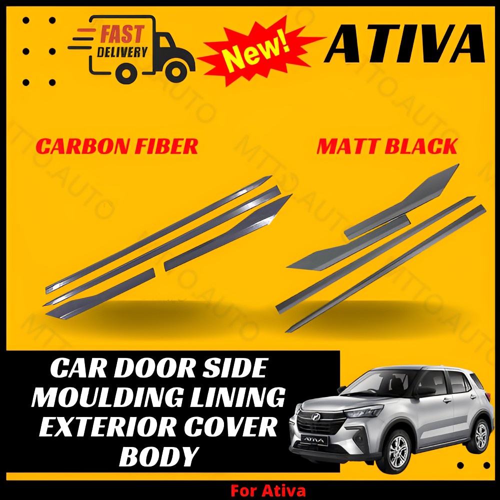 MTTO Perodua Ativa Car Door Side Moulding Lining Exterior Cover Body ...