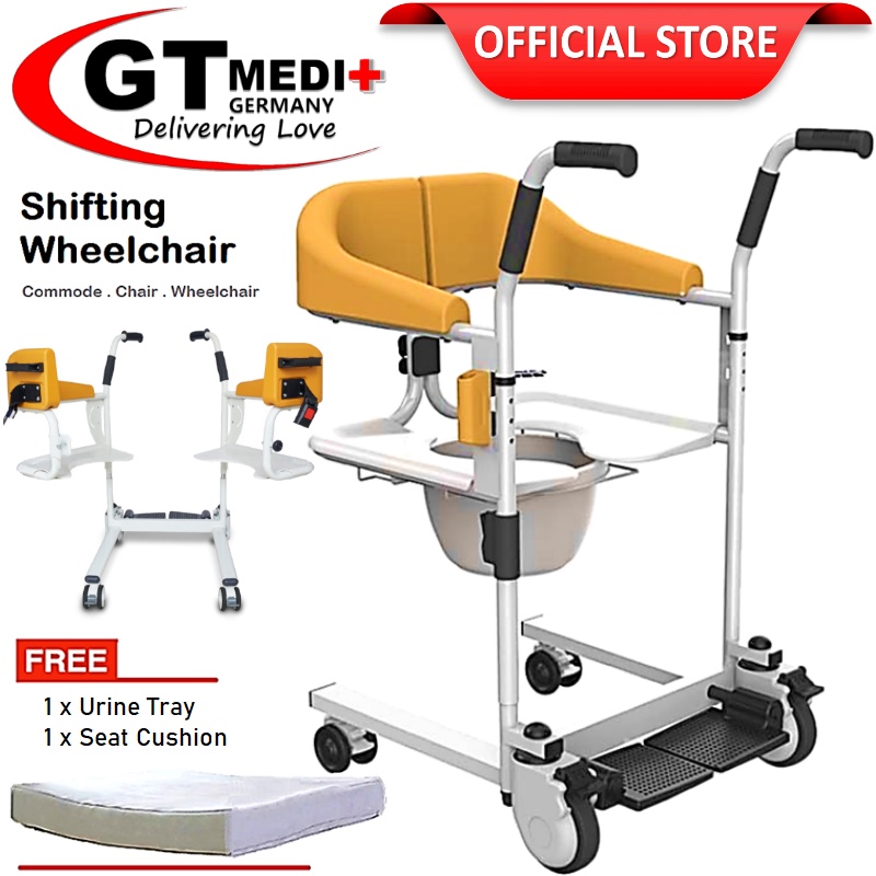 Shifting Commode Wheelchair Moving Transfer Chair Bath Shower Mobile ...