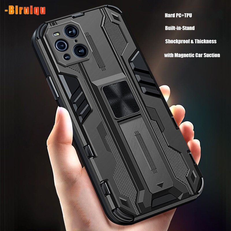 OPPO Find X3/X3 Pro Case Hard Plastic TPU Shockproof Bumper Phone Stand ...