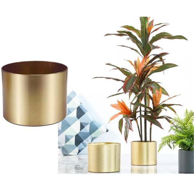 Plant Pot Flower vase Golden metal pot white metal pot | Shopee Singapore